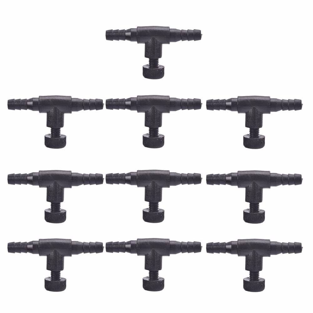 T Shaped Volume Adjustable Air Pump Flow Control Valve Aquarium Airline ...