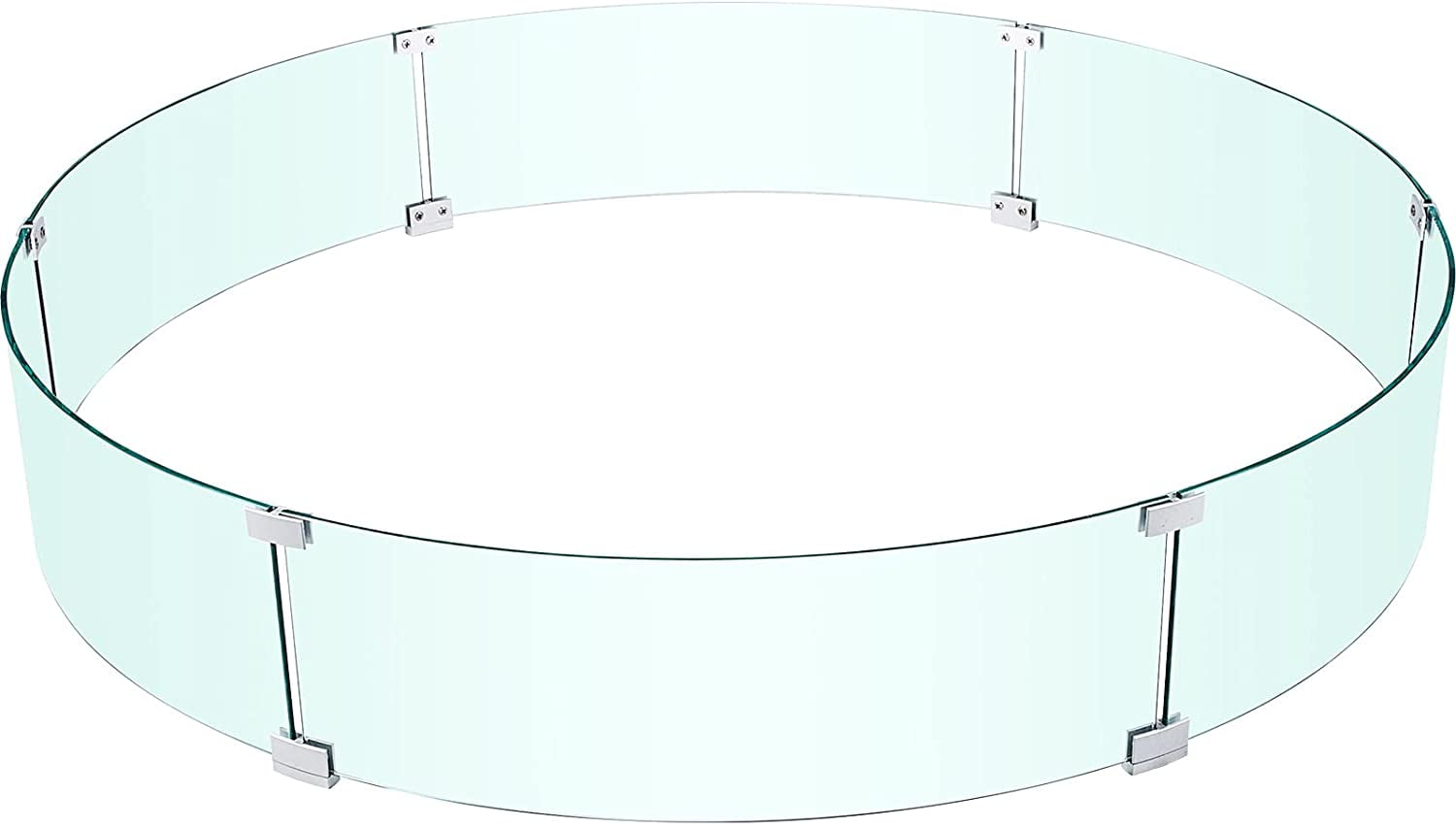 VEVOR Fire Pit Wind Guard, 47 x 47 x 8 inch Glass Flame Guard, Round ...