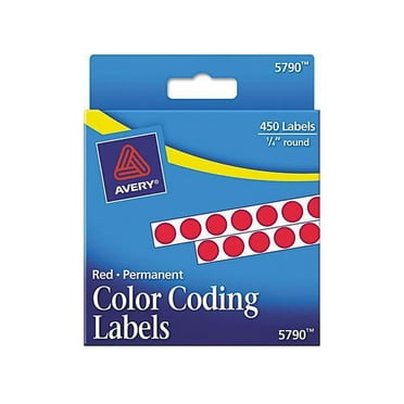 Avery See-Through Color-Coding Removable Labels, 1/4" Round, Assorted ...