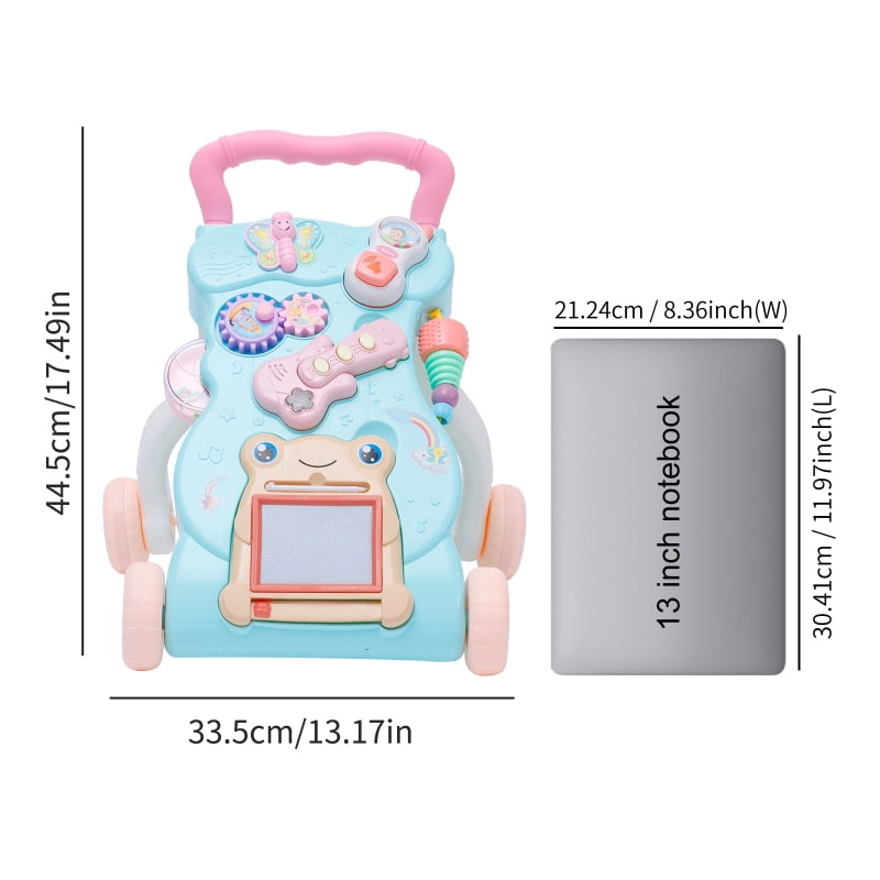 Buy Toddler Trolley Sit-To-Stand ABS Musical Walker Kid With Toy Board ...