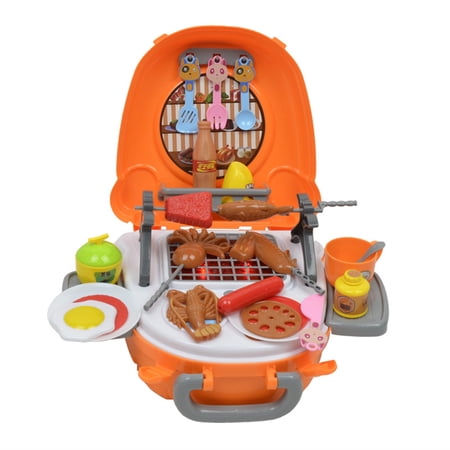 Barbecue Game BBQ Grill Food Pretend Role Play Toy Set & Sound Baby ...