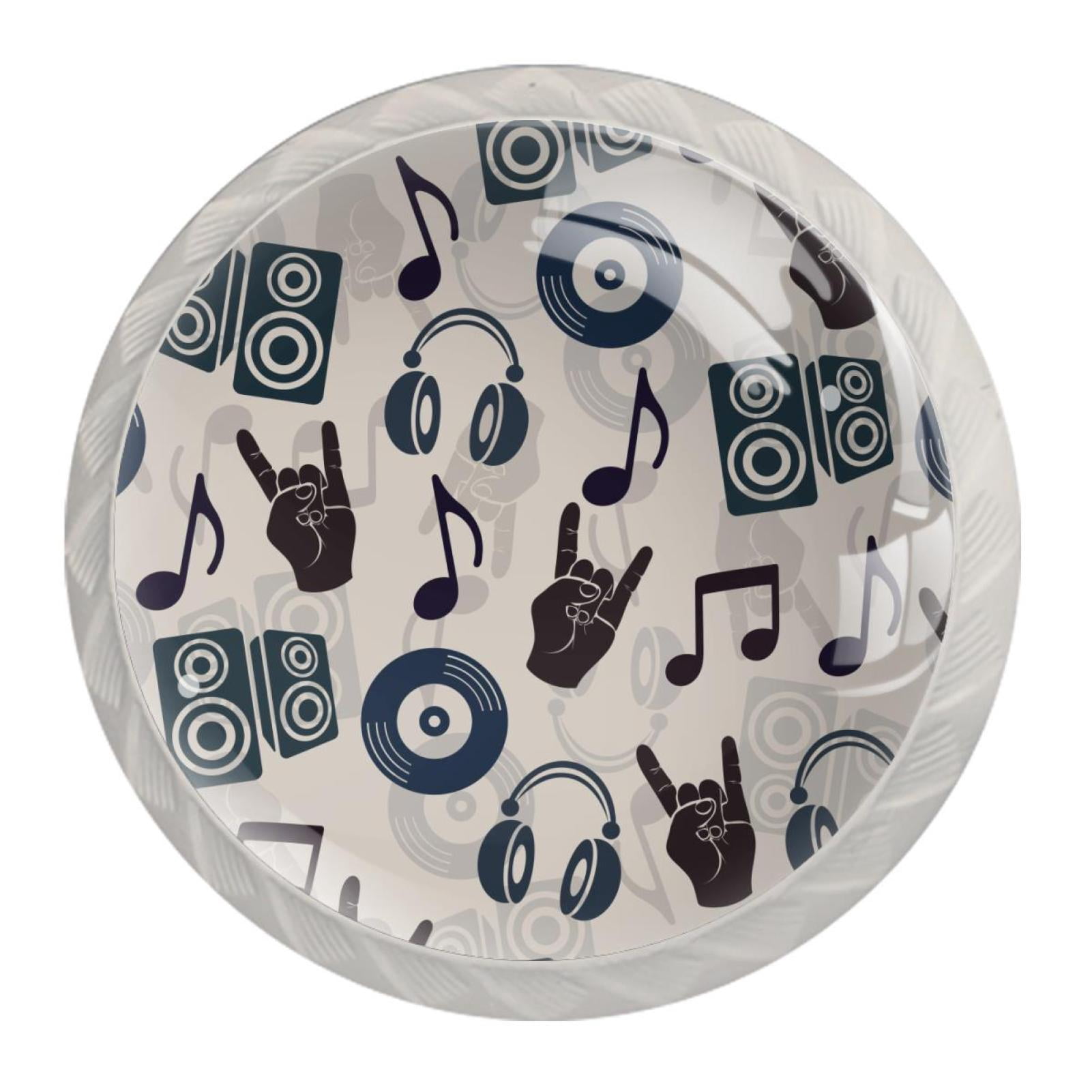 4 Pcs Music Headphones Disk Knobs for Kitchen Cabinet Cupboard Dresser ...