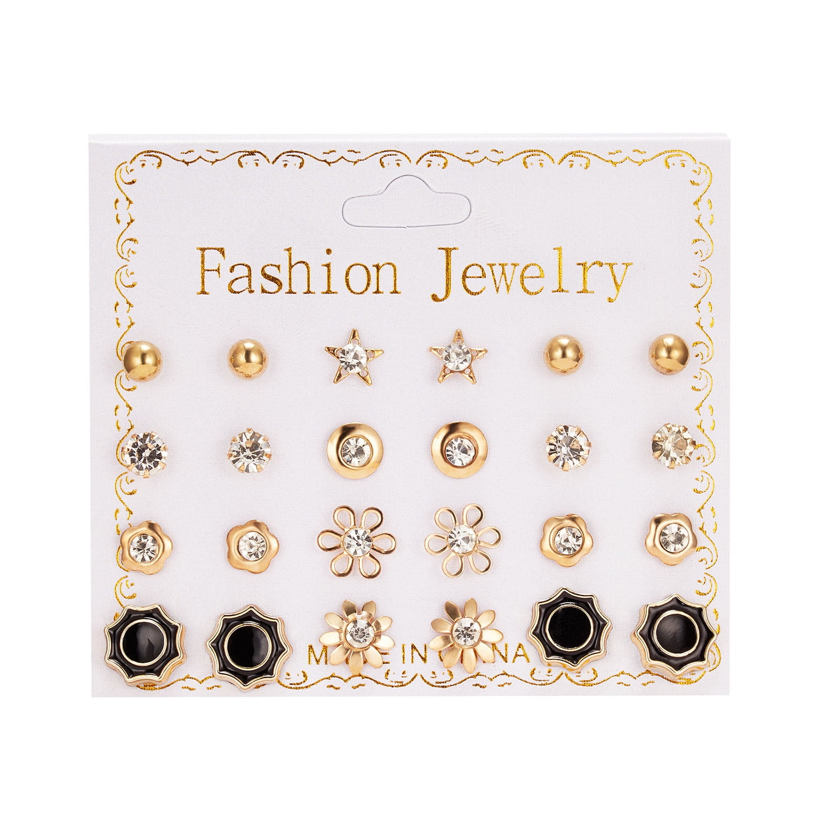 Click here for Wreesh New Paper Card Zircon Earrings All-Match 12... prices