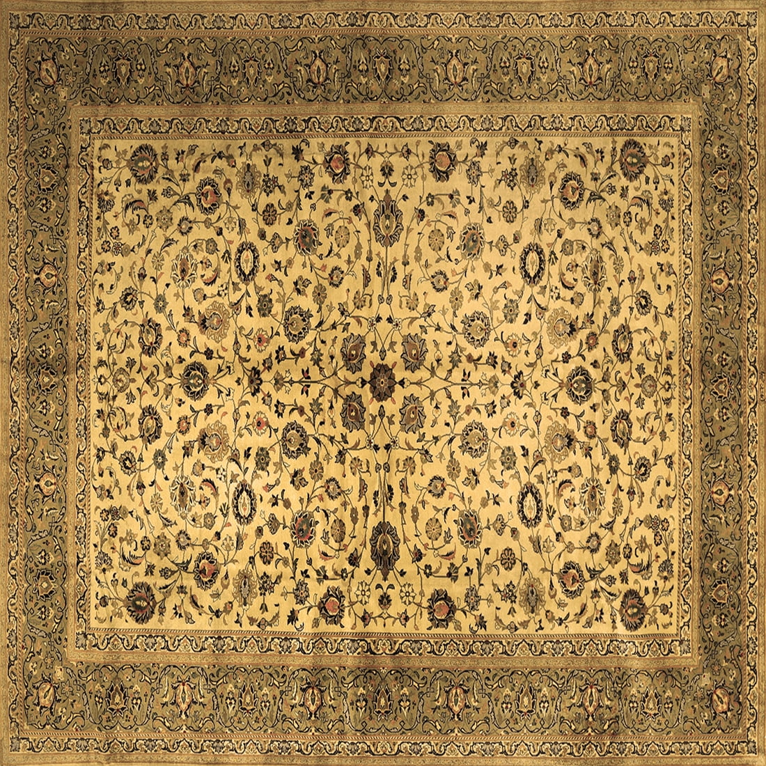 Ahgly Company Indoor Square Persian Brown Traditional Area Rugs, 6 ...