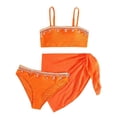 Bobifish Big Girls Tankini Set Strappy Top Detail Sheer Wrap Skirt ...