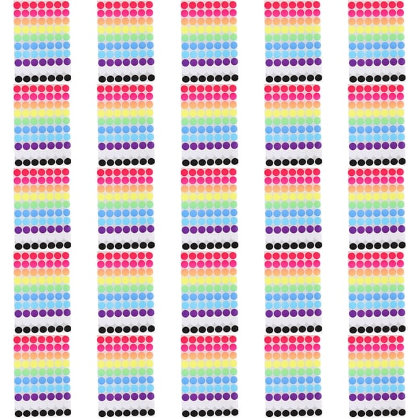 25 Sheets of Colored Dot Stickers Round Color Coding Labels Colored ...