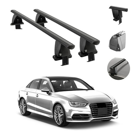 Fits Audi A3 S3 Sedan 2014-2022 Smooth Roof Rack Cross Bar Carrier Rail ...
