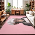 Chef Chimpanzee Area Rugs 6x9ft Animal Pink Background Floor Rug Non ...