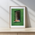 Affixzi Woman Reading Artwork, Green Window Print for Home Wall Decor ...