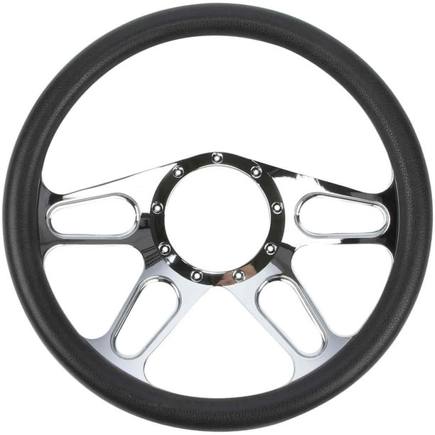 JEGS 70421 Chrome-Plated Billet Aluminum 14 in. Steering Wheel ...