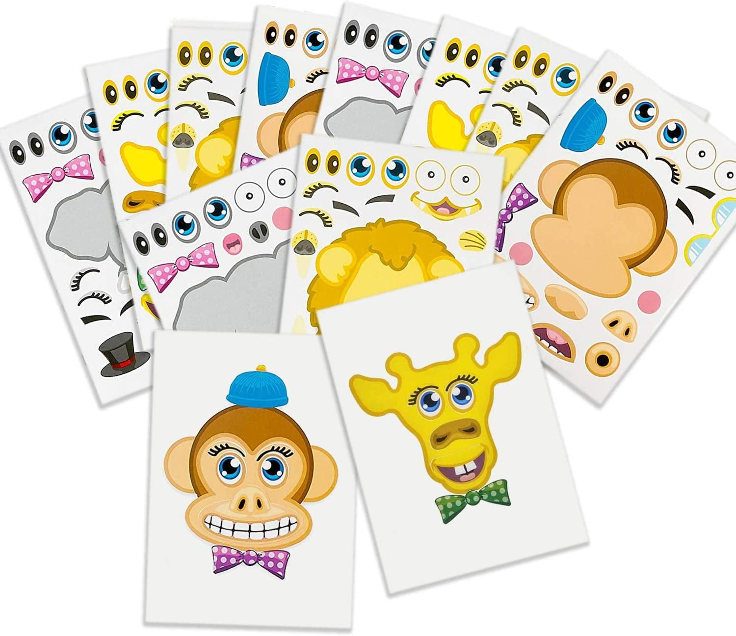 Kicko Makeazoo Animal Sticker Sheets 12 Pack For Kids - Walmart.com