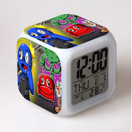 Roblox Rainbow Friends Alarm Clock, Color-Changing Square Clock Gift ...