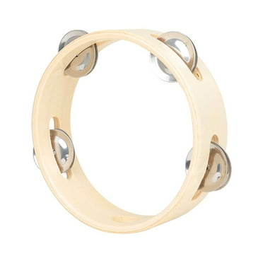 Tambourine Double Row Metal Jingles Bell Hand Held Percussion Half Moon ...