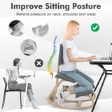 Gymax Ergonomic Kneeling Chair Upright Posture Polyester Support Chair ...