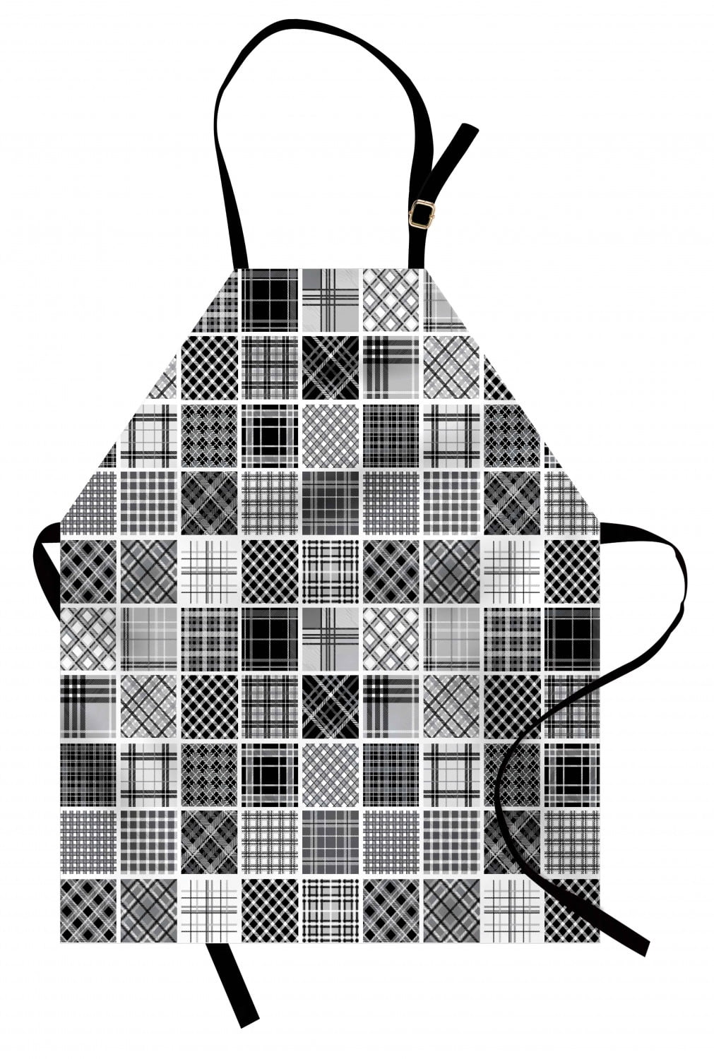 Grey Apron Mixed Checkered Squared Scotch Plaid Striped Patterns in ...