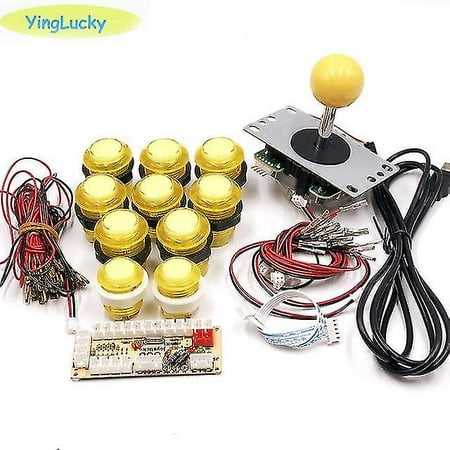 2 Players joystick arcade diy kit led parts button + joysticks + usb encoder controller for mame ...