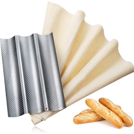 Bread Baking Kit, Nonstick Perforated Baguette Pan and Bakes Dough ...