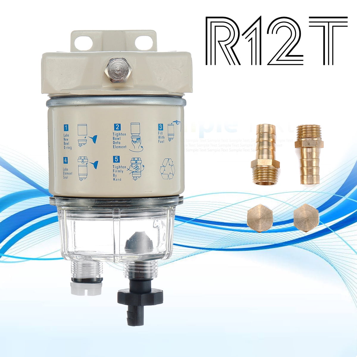 Glass Fiber R12T Fuel Filter/water Separator Imported Lawn Mower Diesel ...