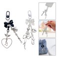 Bowknot Heart Beaded Phone Pendant Unique Keychain Stylish Camera Bag ...