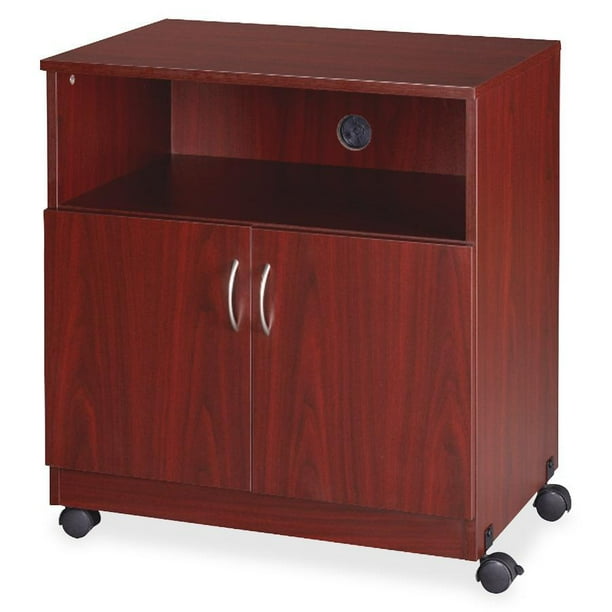 Lorell, LLR60268, Mobile Machine Stand with Shelf, 1 Each, Mahogany ...