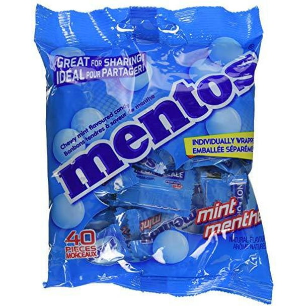 Mentos Chewy Mint Candy, Individually Wrapped, Party, Non Melting, 40 ...