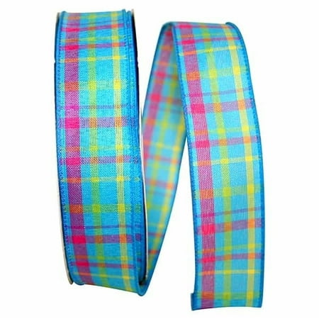 Blue Breezeway Plaid Wired Ribbon | Walmart Canada