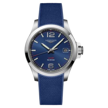 Longines L37172769 Men's Conquest V.H.P. Black Strap Chrono Watch ...