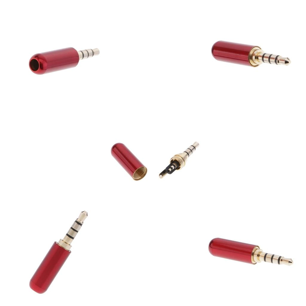 5Pcs 3.5mm 1/8 Male Audio Plug Male Stereo Adaptor DIY - Walmart.com