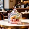 BZPIZ Glass Relief Sugar Bowl Candy Dish Food Storage Container Spice ...