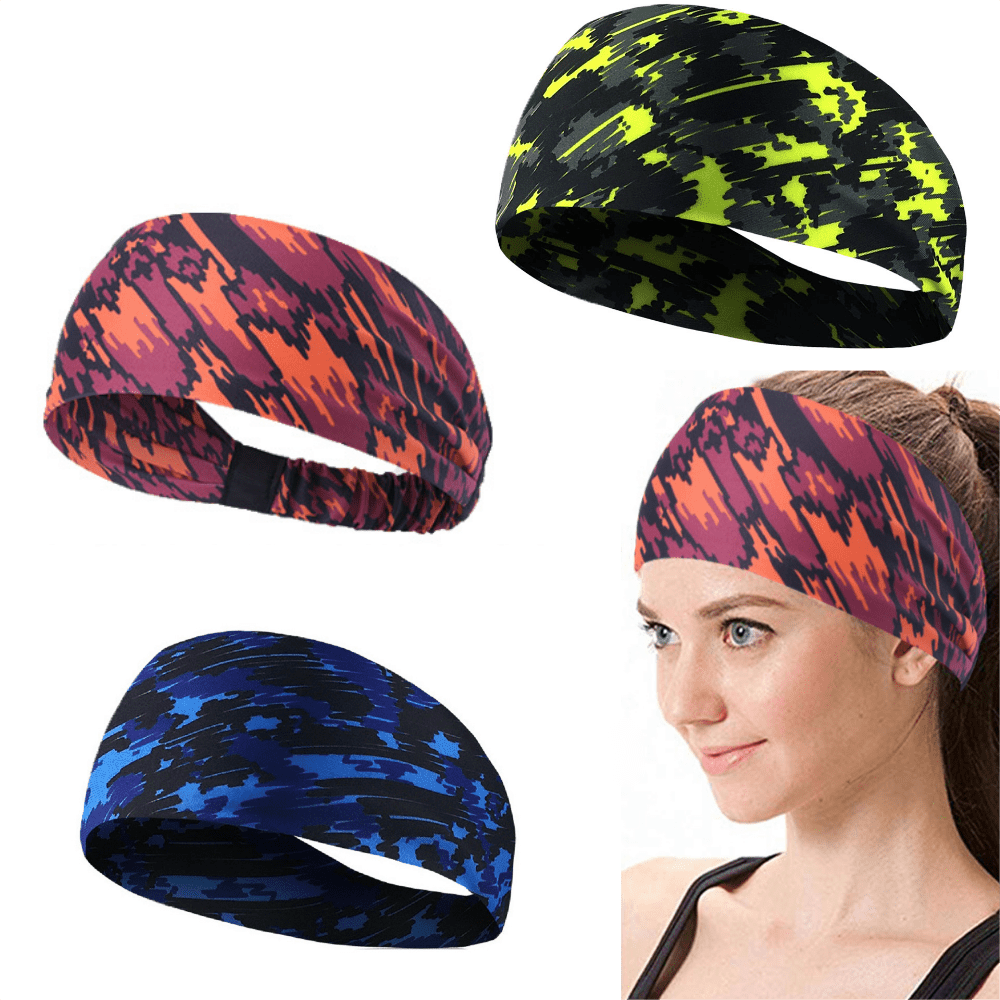 3Pcs Sport Workout Headbands for Men Women, Sweat Wicking Hair Bands ...