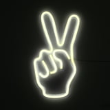 BrightSide Peace Hand 14" Neon LED Decorative Wall Sign, USB-Powered ...