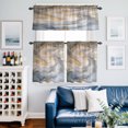 Abstract Marble Texture Kitchen Curtains Valance and Tier Set Grey Gold ...