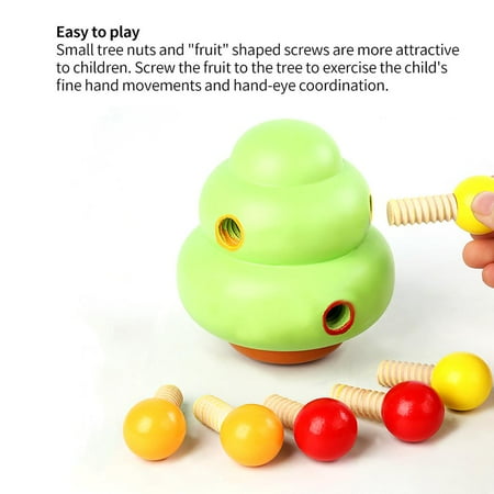 Sorting Tree Blocks Wooden Screw Driving Toy Classification Toy Color ...
