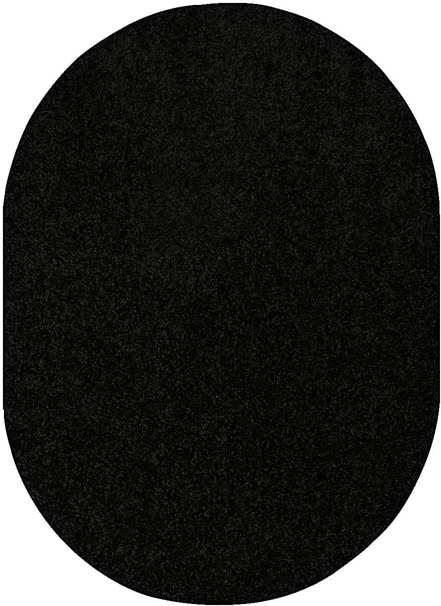 Bright House Solid Color Oval Shape Area Rugs Black - 4' x 6' Oval ...