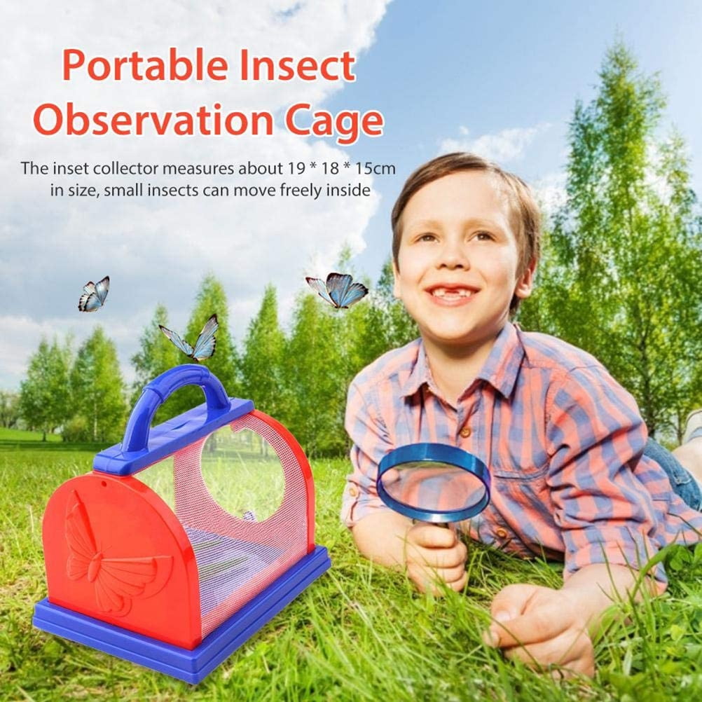 Jaula de observación de insectos para niños, portátil, para exteriores, para patio, caja de ...