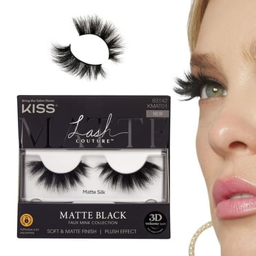 KISS Lash Couture Matte Black Faux Mink Eyelashes Multipack, Matte ...