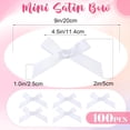 100 Pieces 4.5" Solid White Mini Twist Tie Bows for Gift Wrapping ...
