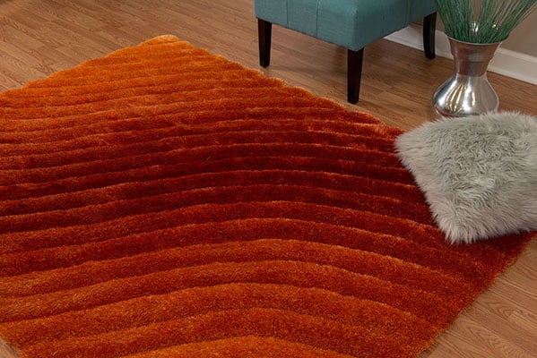 United Weavers Veria Bog Shag Abstract Accent Rug, Burnt Orange, 1'10 ...