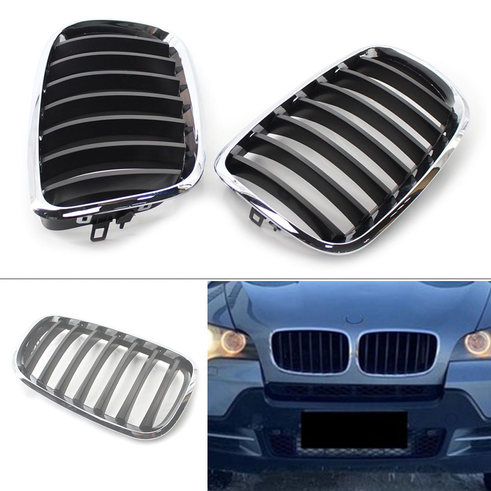 BFY Chrome Frame Shiny Black Slat Grill Car Grille For BMW X5 X6 E70 ...