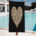 Elegant Calligraphy Pattern Beach Towel - Intricate Swirls in Beige ...