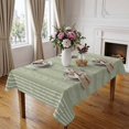 Boho White Stripe on Sage Green Table Cloth 60x84in, Waterproof ...