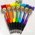 8 Pcs Mop Head Ballpoint Pens with Smiling Face Design, Fun Plush Hair ...