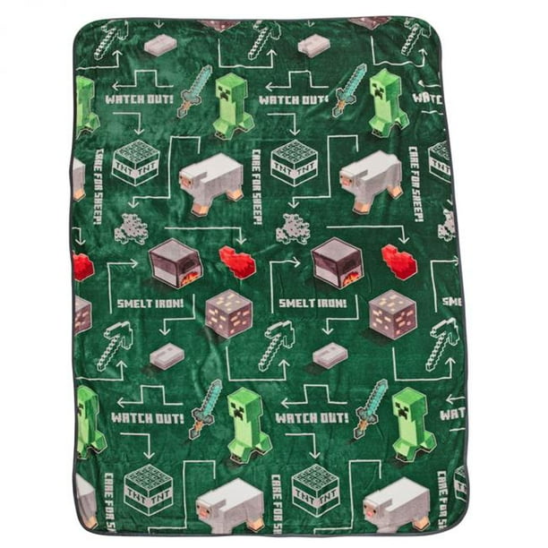 Jay Franco Minecraft Survive Kids Gaming Blanket, 60 x 90 inches, 100% ...