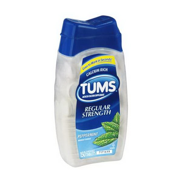 (Price/case)Tums 740023D Regular Peppermint 150 Count 4-6-150 Each ...