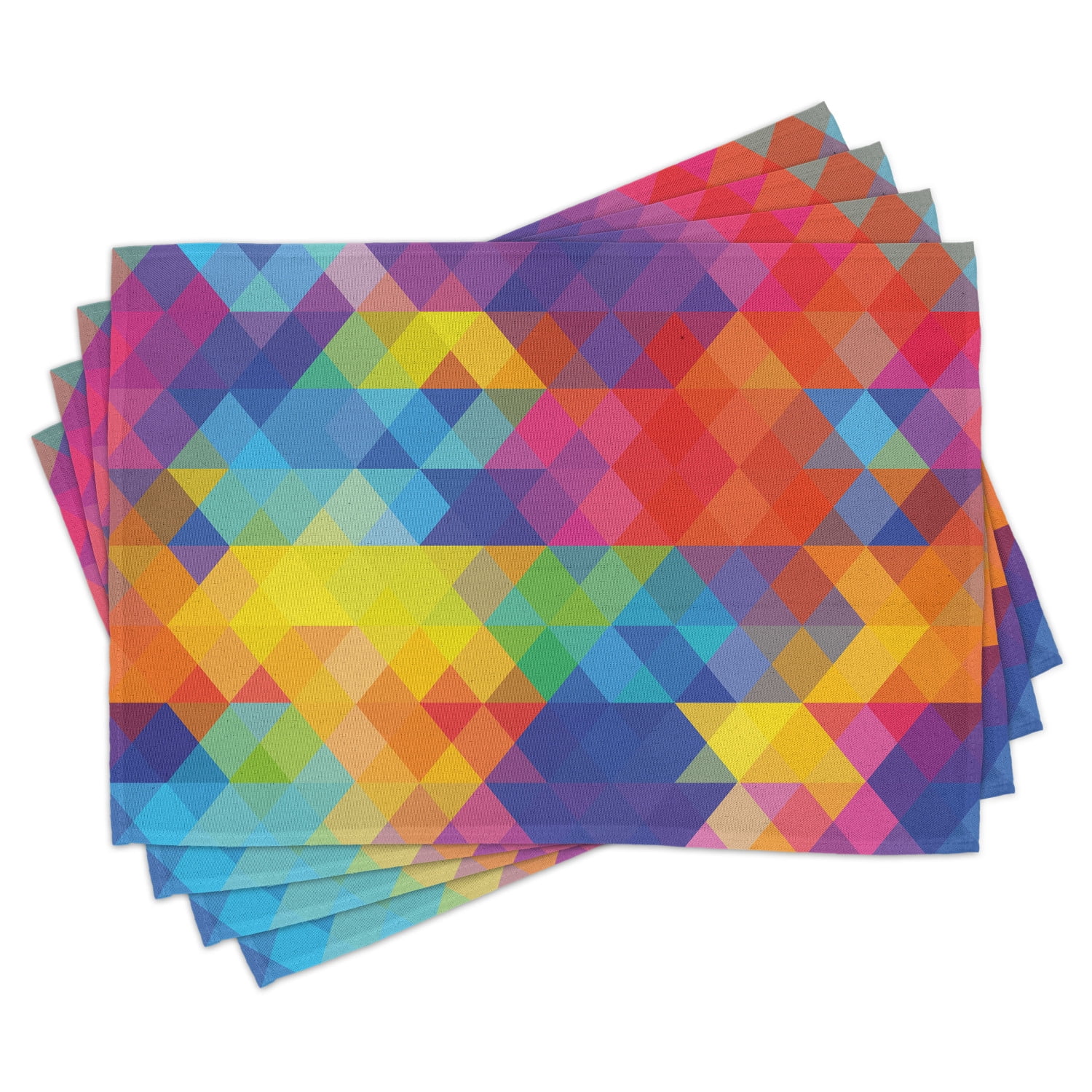 Digital Placemats Set of 4 Abstract Colorful Image Mosaic Blurry Bee ...