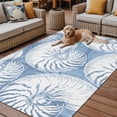 Blue Conch Outdoor Rug 4x6 ft Coastal Ocean Beach Summer Nautical ...