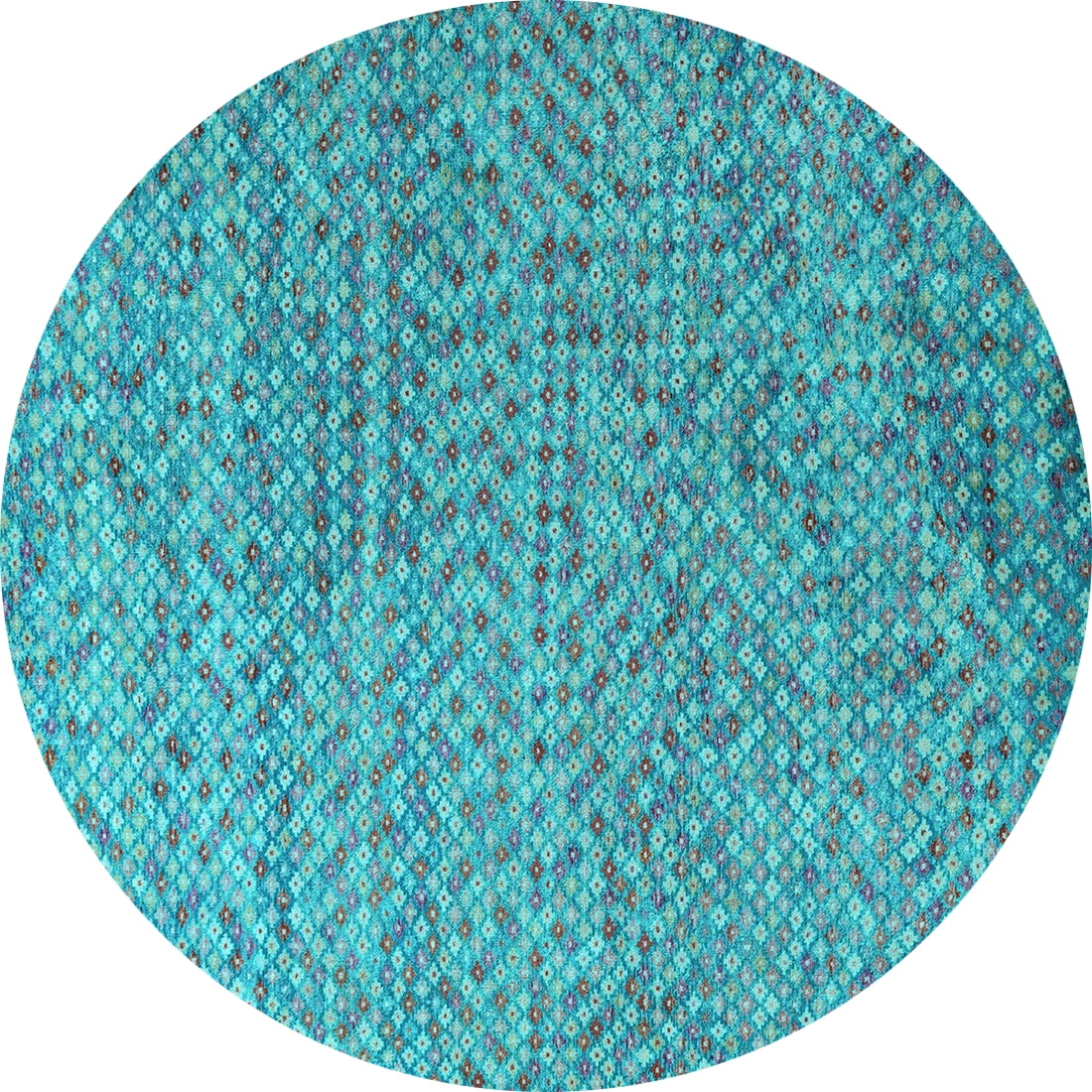 Ahgly Company Indoor Round Abstract Light Blue Modern Area Rugs, 6 ...