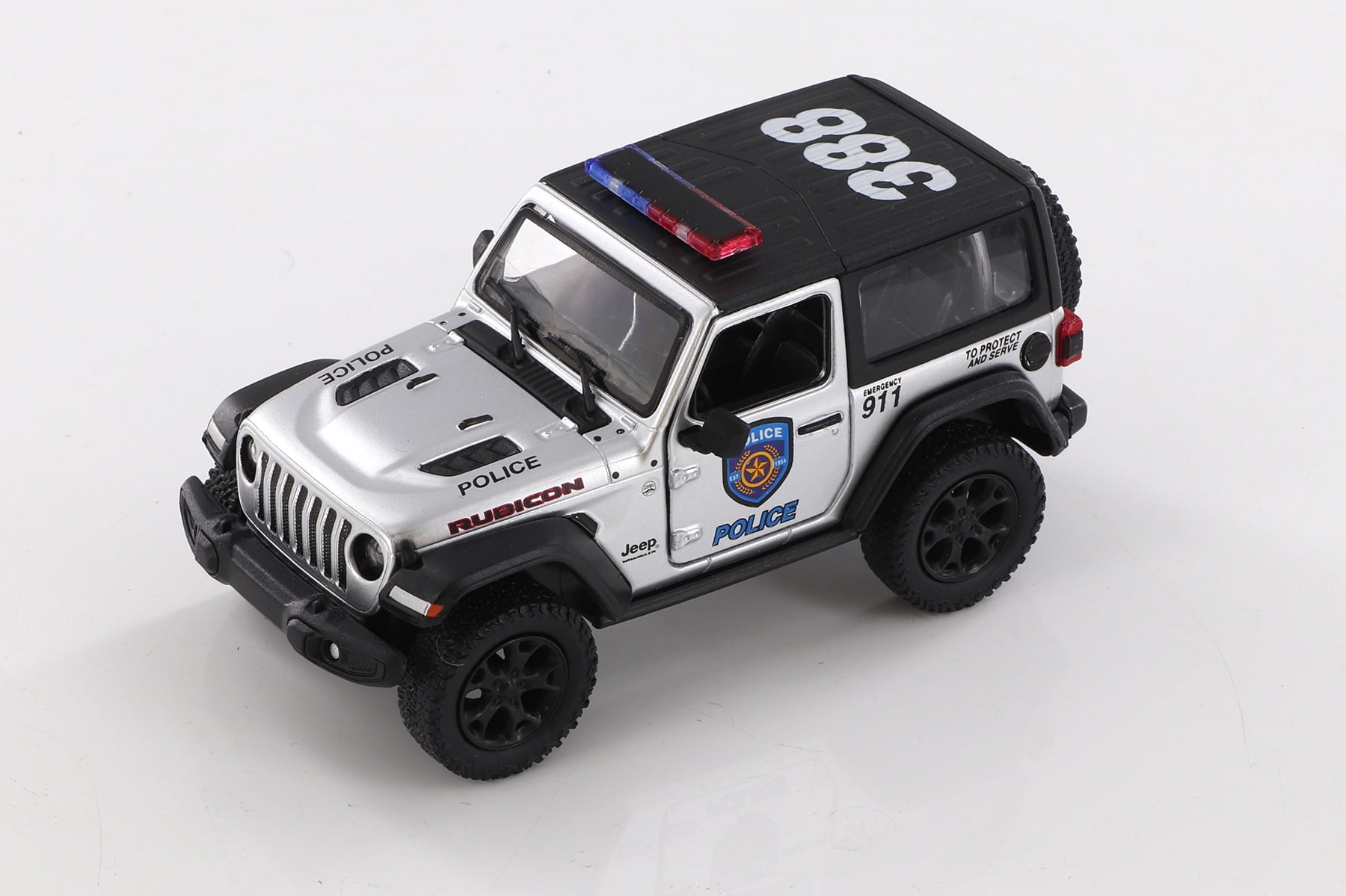 2018 Jeep Wrangler Rubicon Police Hard Top, Silver - Kinsmart 5412DPV ...