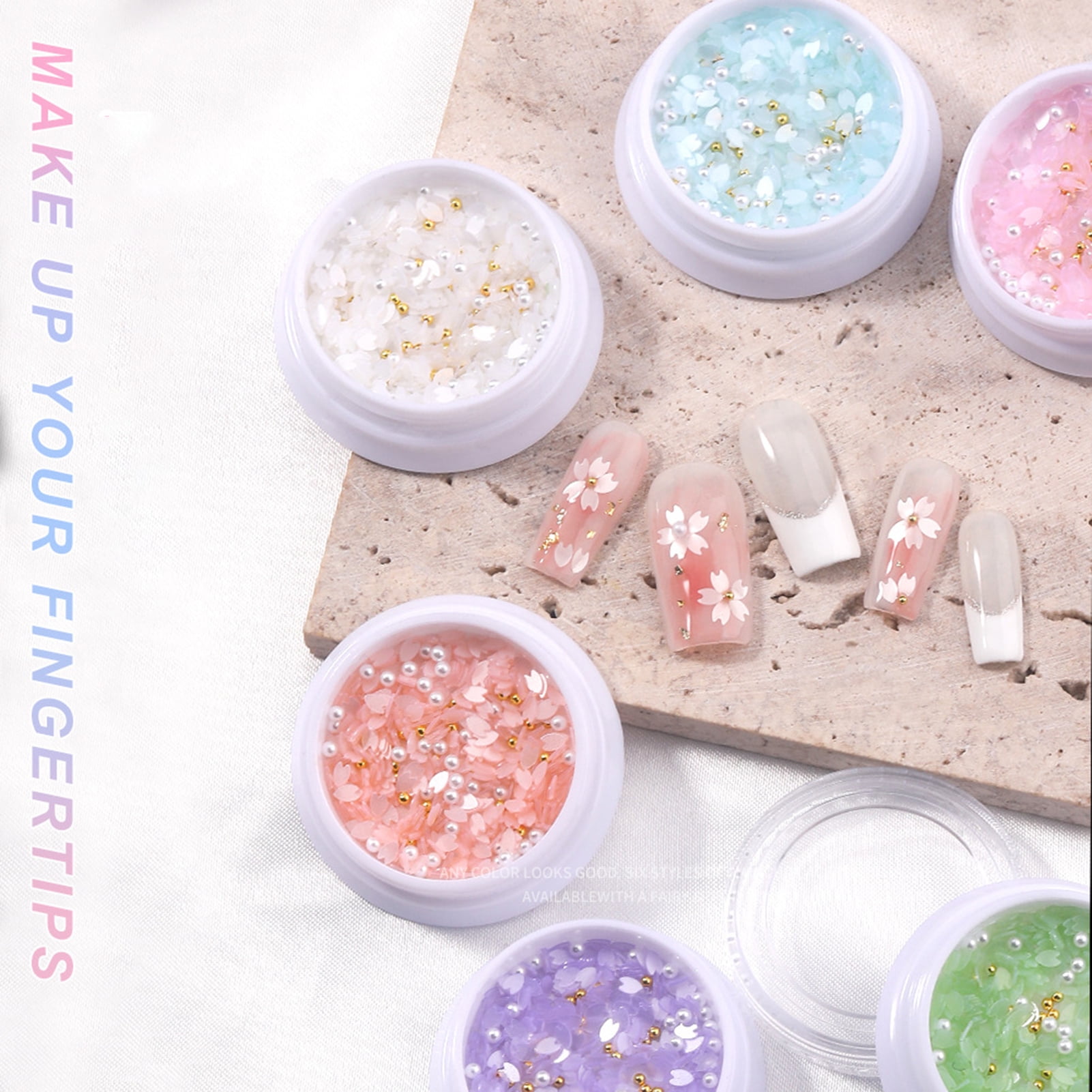dianhelloya 1 Box Nail Art Sequins Ultra-thin Petal 3D Effect ...