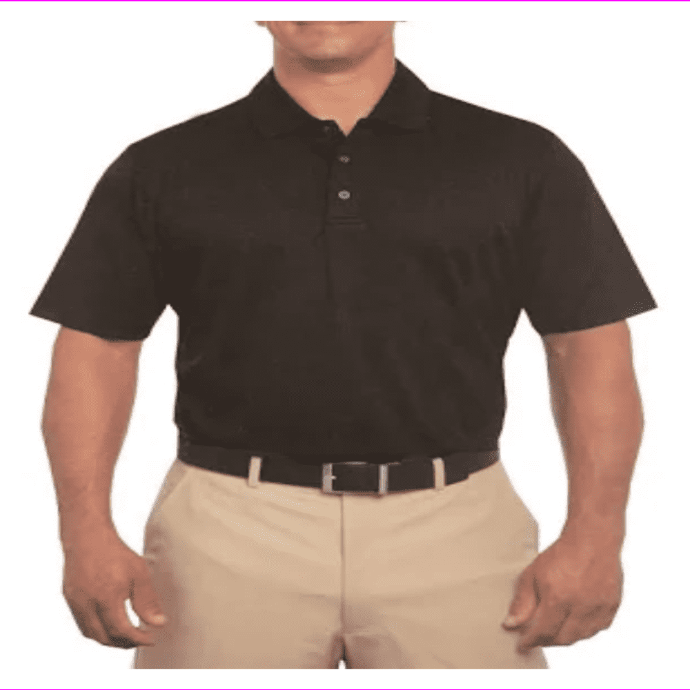 Bolle Men's Side Vents at Hem Short Sleeve 3-button placket Stretch ...